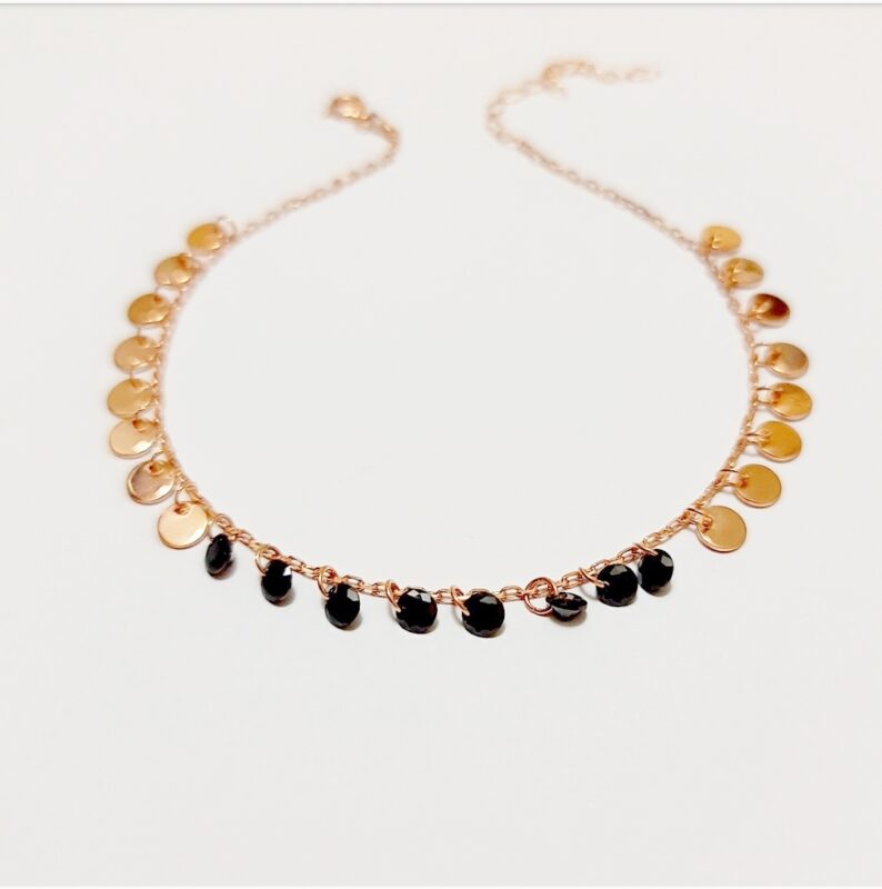 Onix Taşlı Pullu Halhal - BNG Gümüş